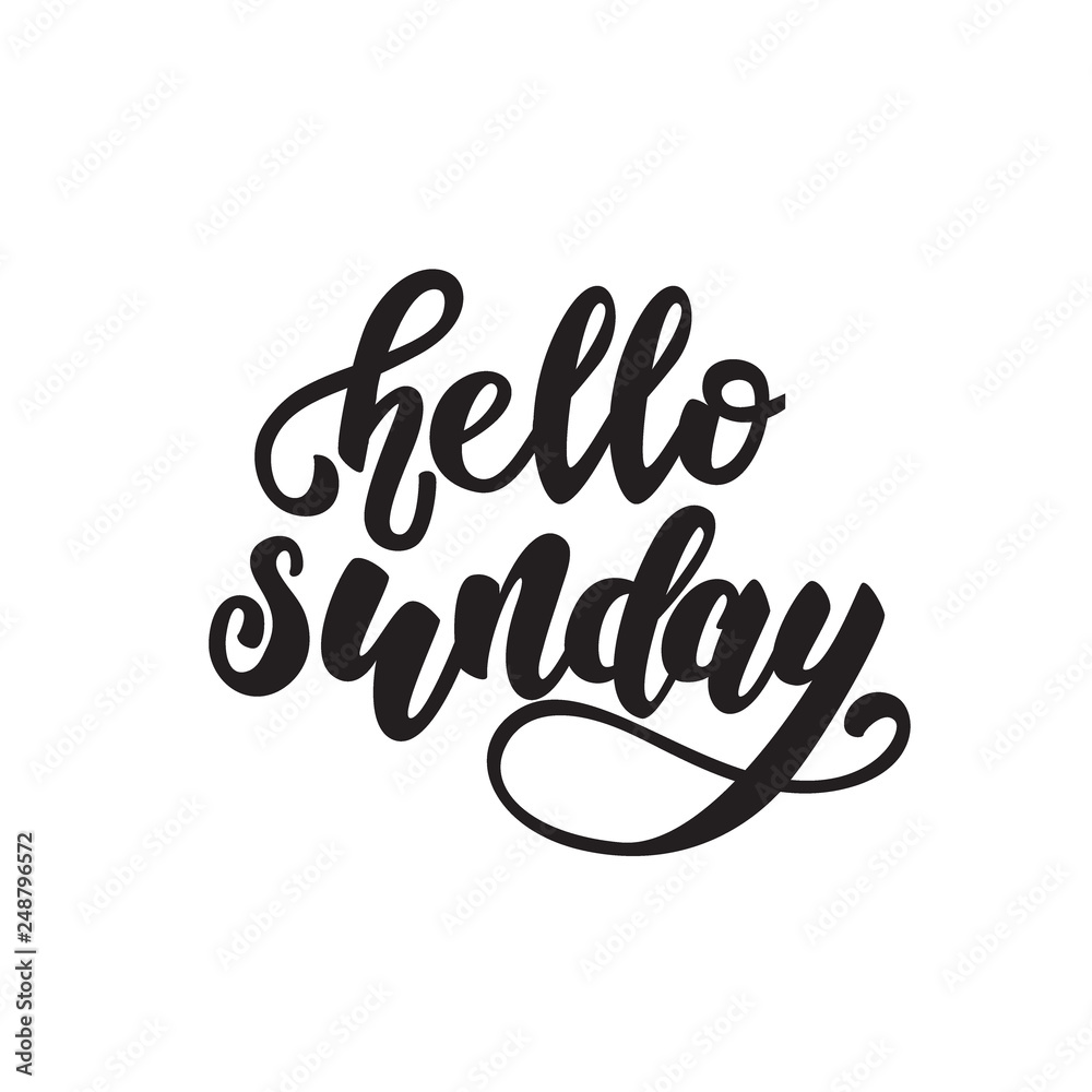 Sunday lettering poster. Vector illustration. Stock Vector | Adobe Stock