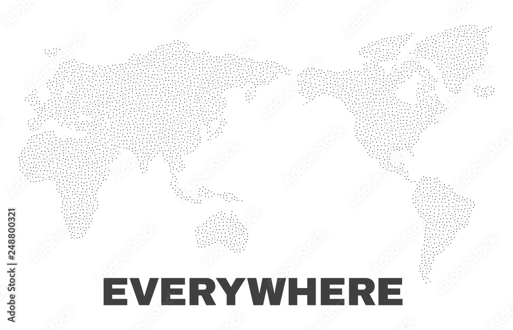 World map designed with tiny points. Vector abstraction in black color ...