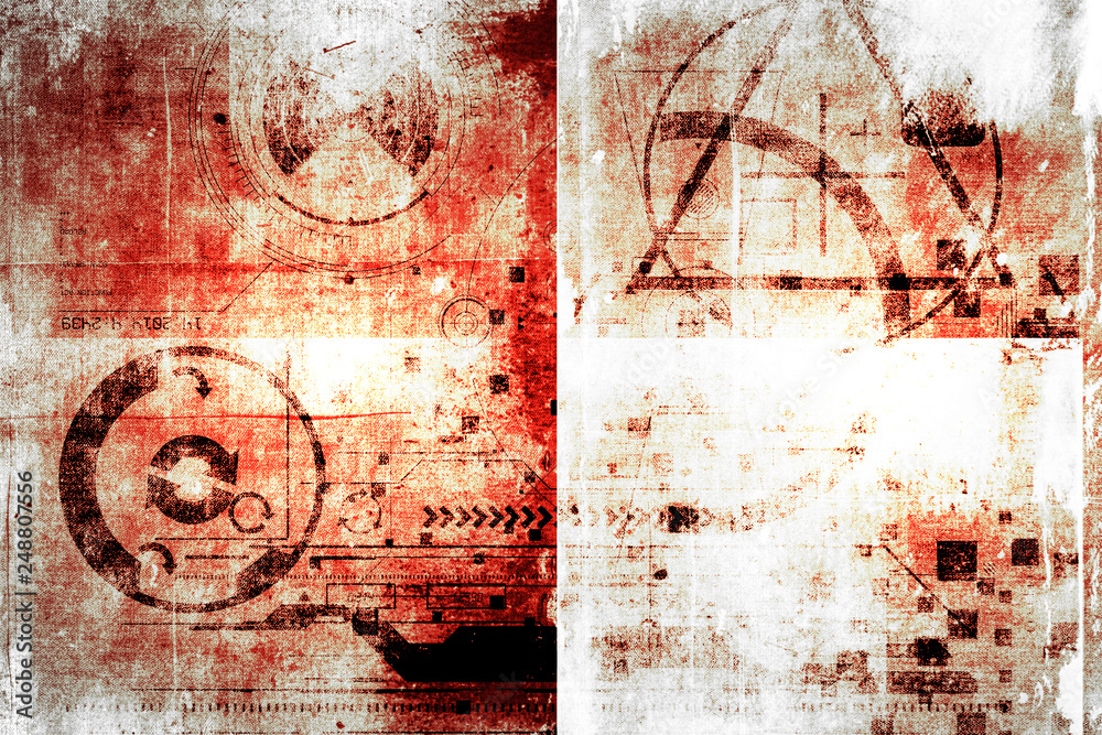 Abstract grunge futuristic cyber technology background. Sci-fi circuit ...