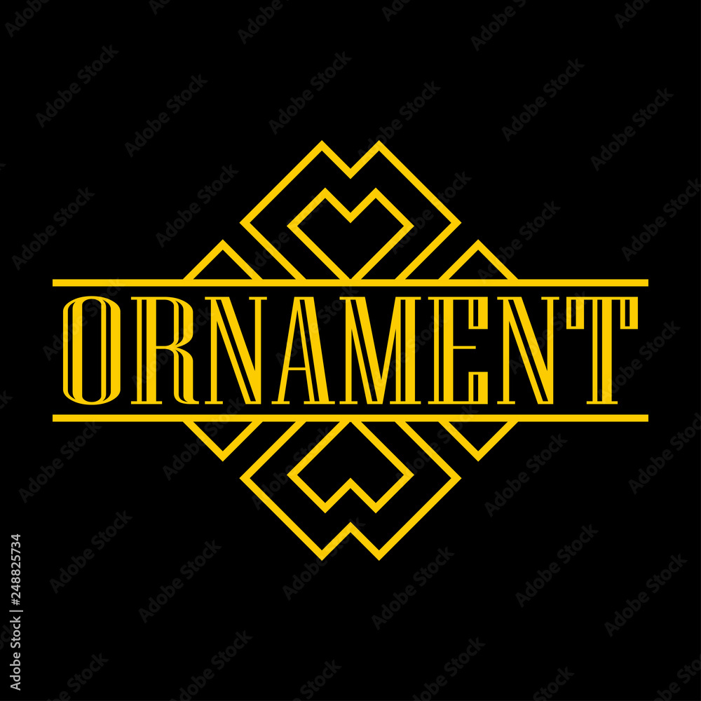 Geometric ornamental retro vintage art deco ornament, logo, badge ...