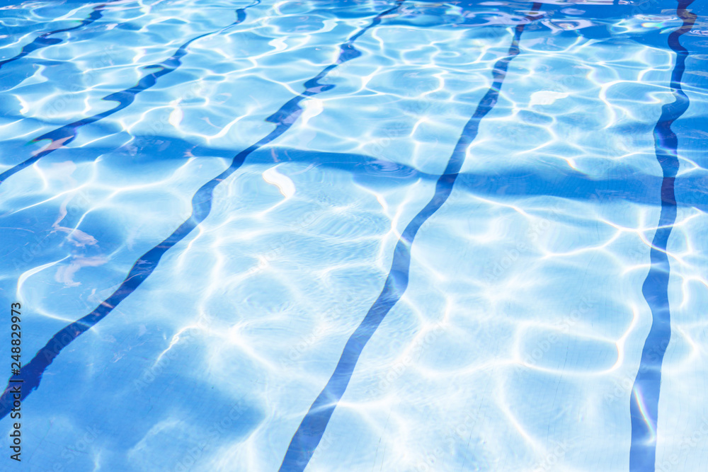 Summer day at swimming pool. Background and texture concept. Ripple ...