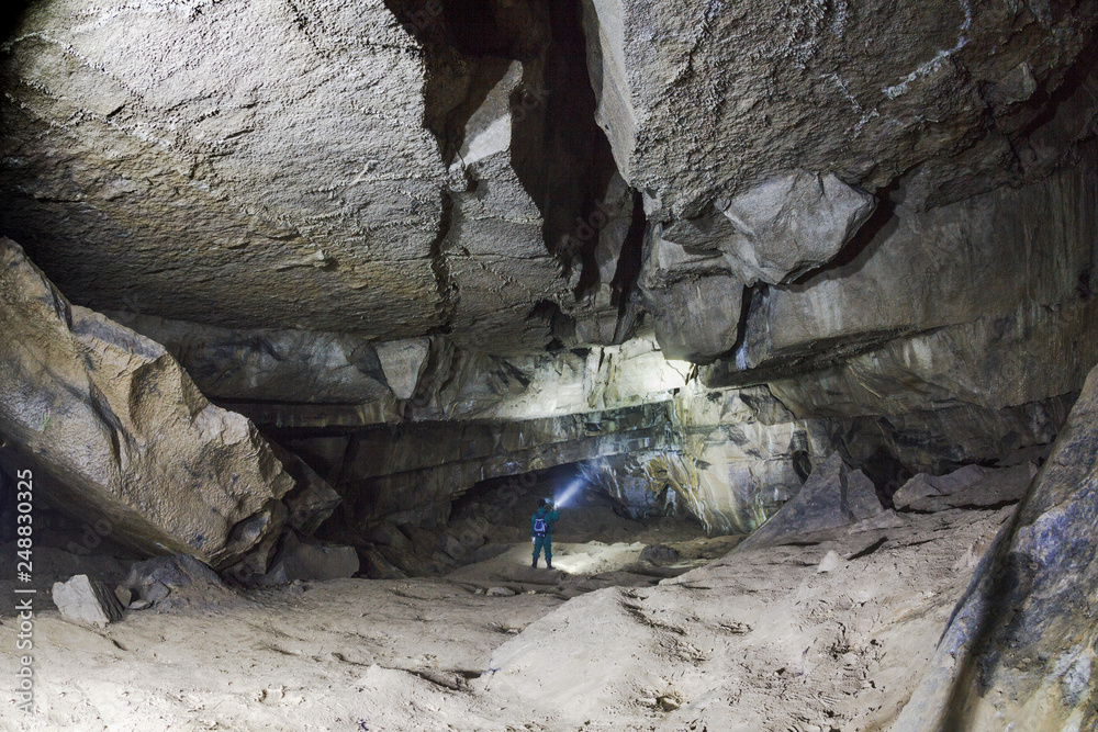 Giant voids, stone caves and tectonic cracks deep on planet Earth Stock ...