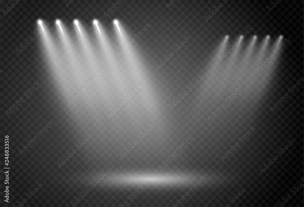 Spotlight effect for theater concert stage. Abstract glowing light of ...