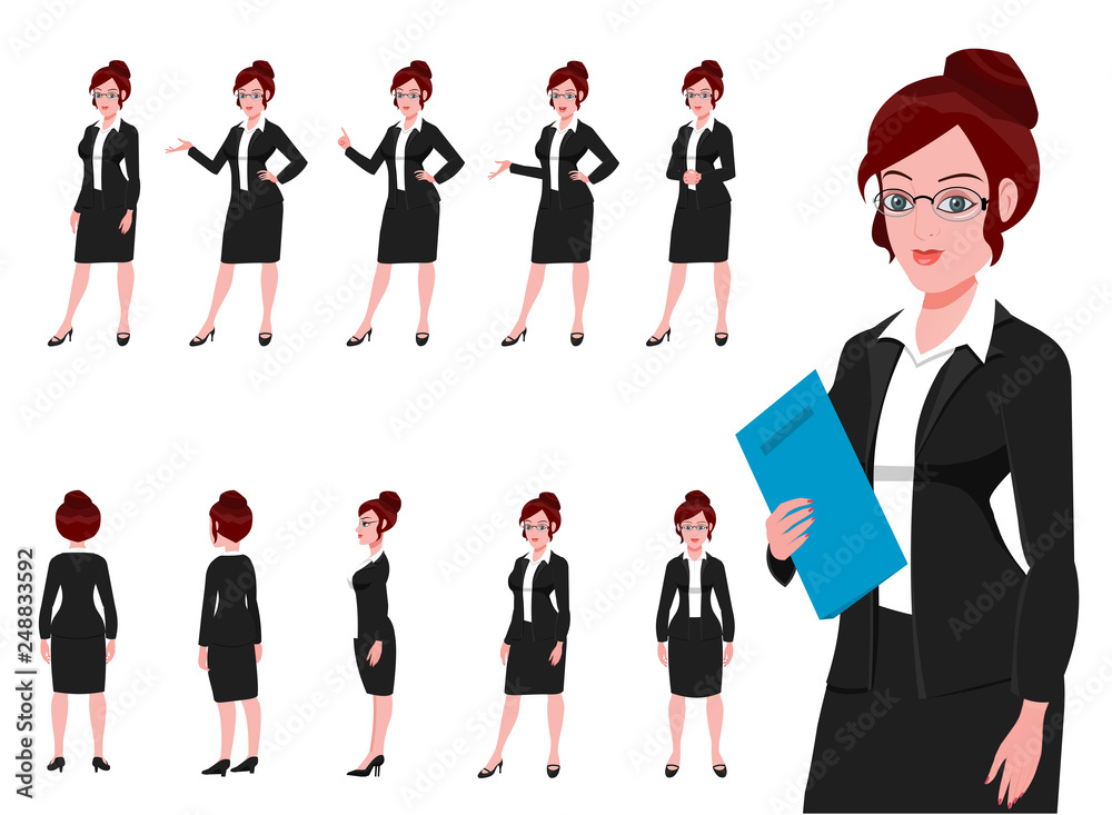 Female lawyer character and model sheet Stock Vector | Adobe Stock