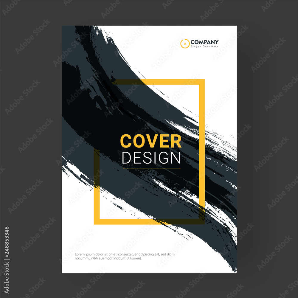 A4 size business template or cover page design with brush stroke. Stock ...