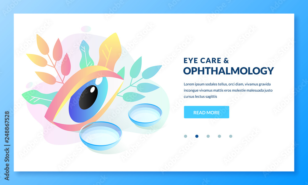 Ophthalmology eye care concept. Vector isometric illustration of human ...