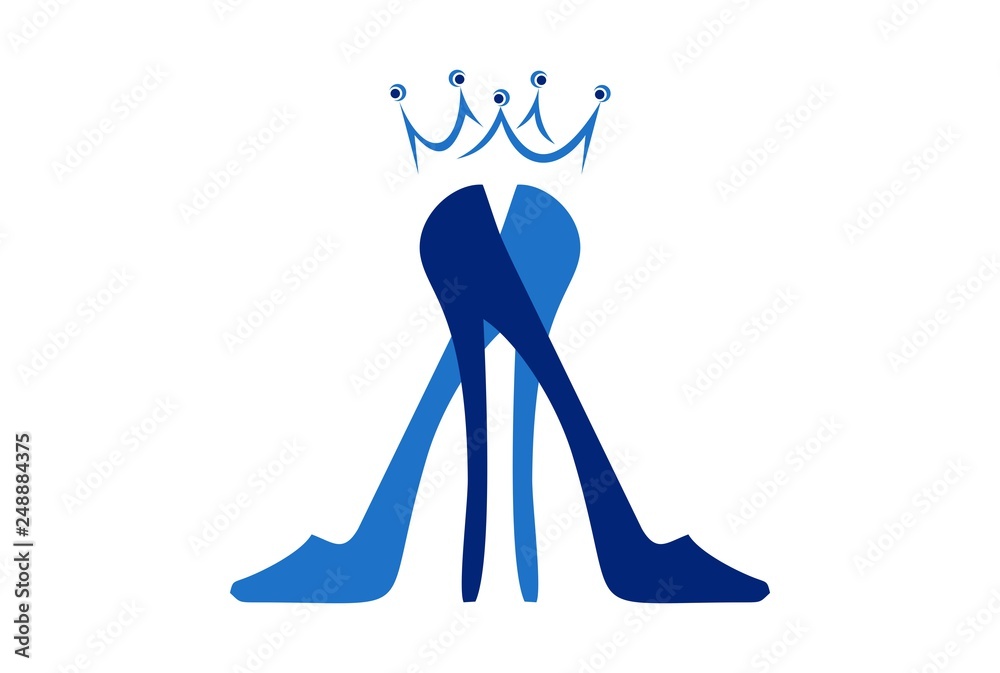 queen shoes high heels abstract letter m logo icon Stock Illustration ...