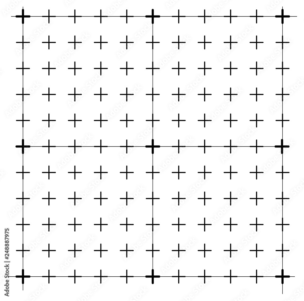 Measured grid. Graph plotting grid. Corner ruler with measurement ...