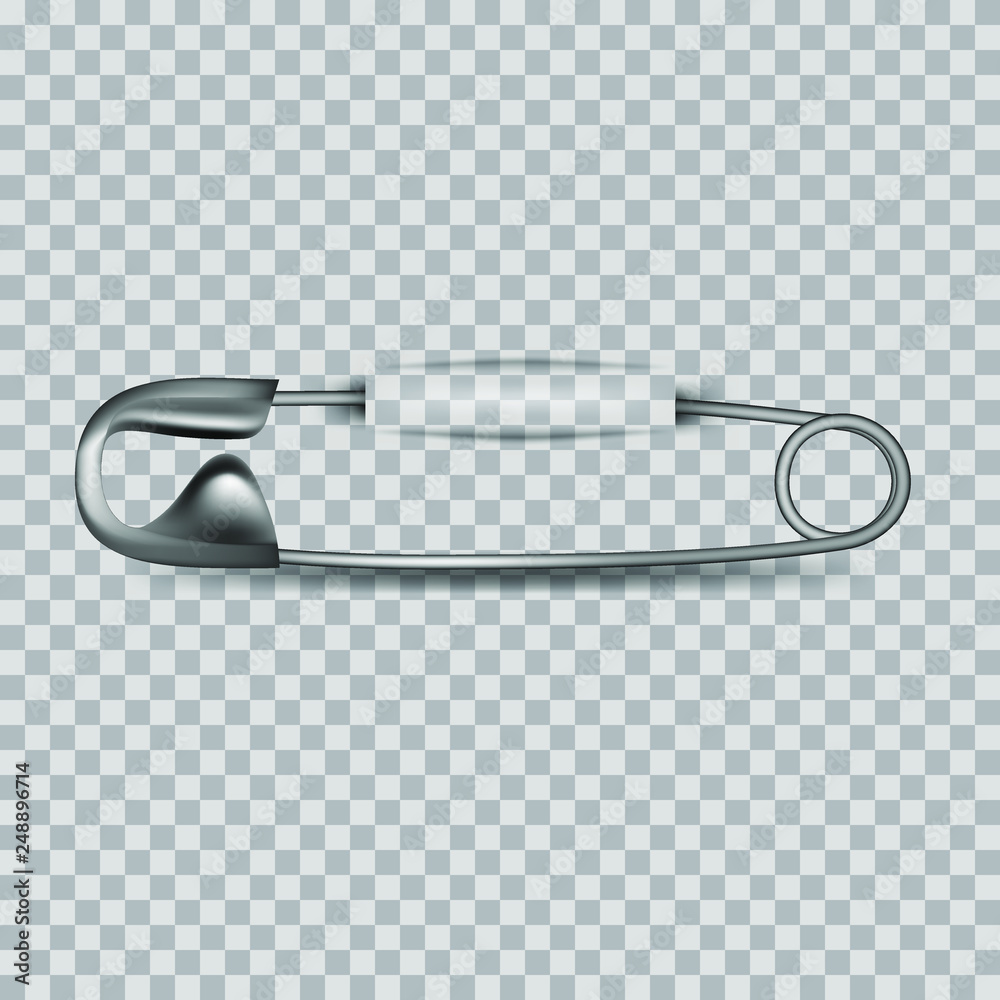 Safety pin with shadow isolated on transparent background Stock Vector ...