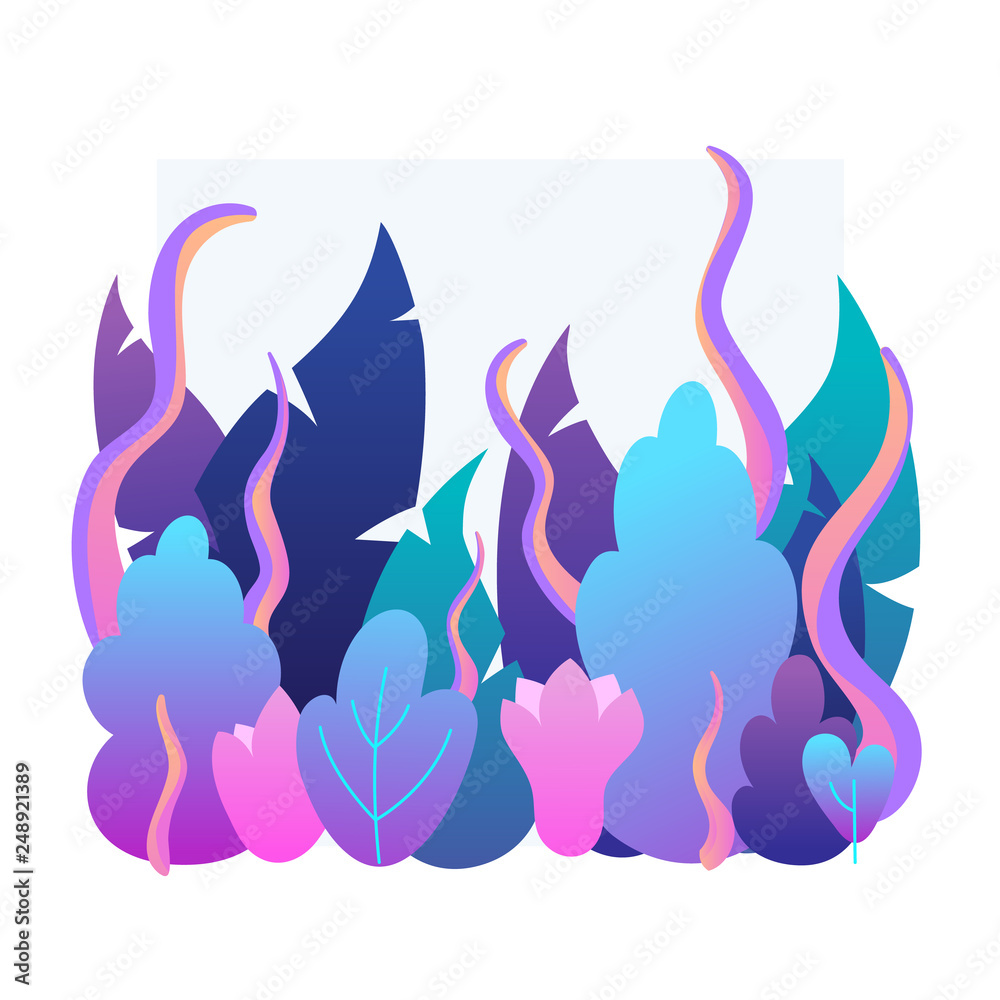 Fantasy landscape vector background. Trending flat style illustration ...
