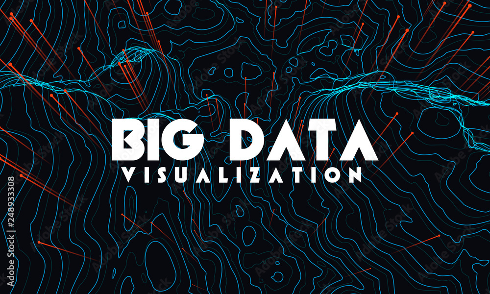 Big data visualization. Trendy infographic background. Data analysis ...
