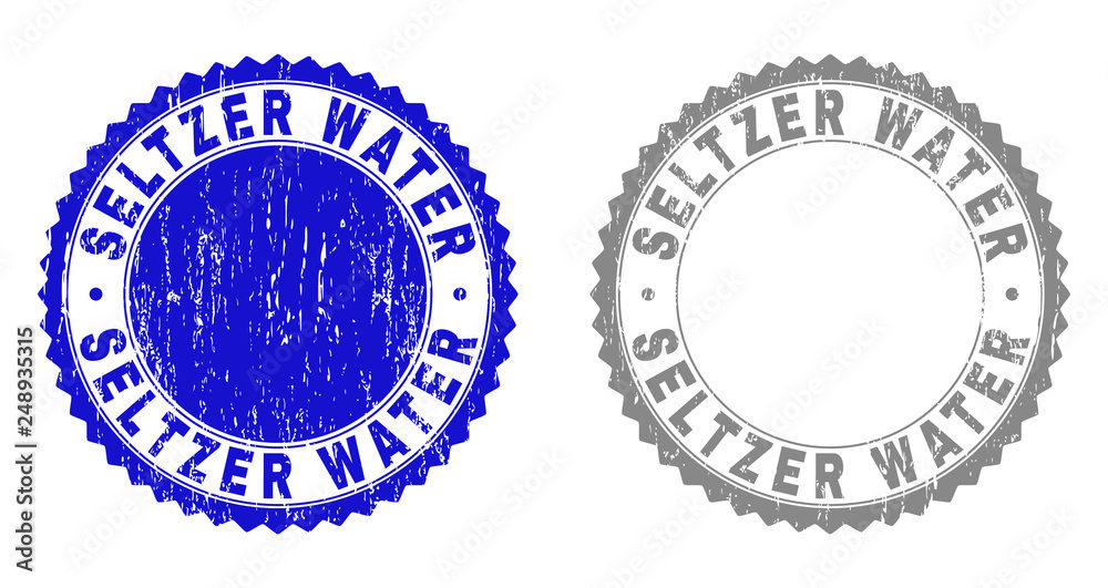 Grunge SELTZER WATER stamp seals isolated on a white background ...
