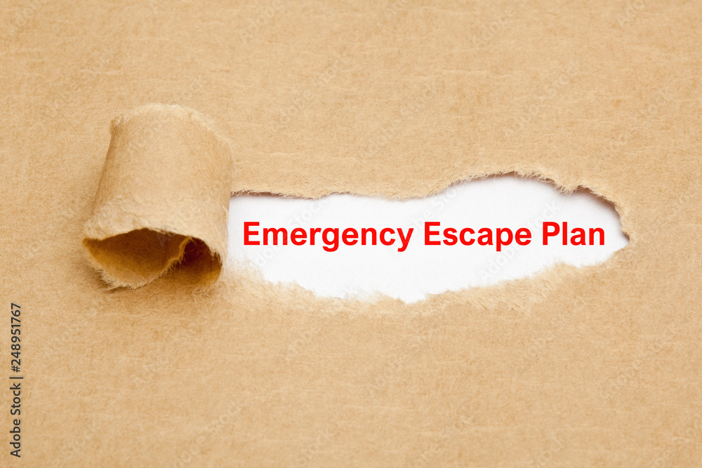 Emergency Escape Plan Torn Paper Concept Stock Photo | Adobe Stock