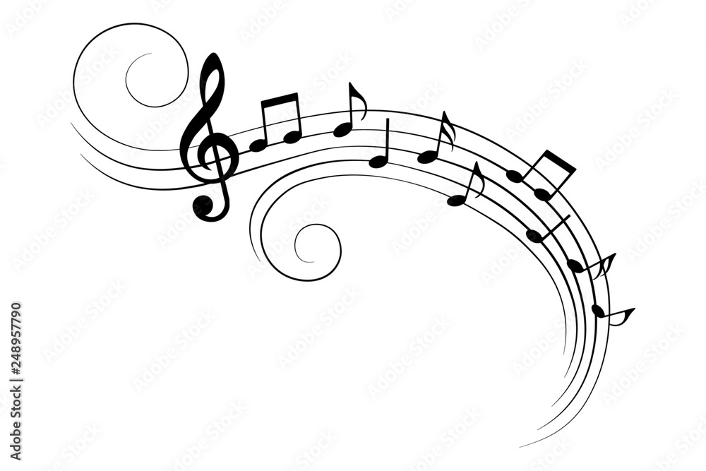 Music notes, musical design element, vector illustration. Stock Vector ...