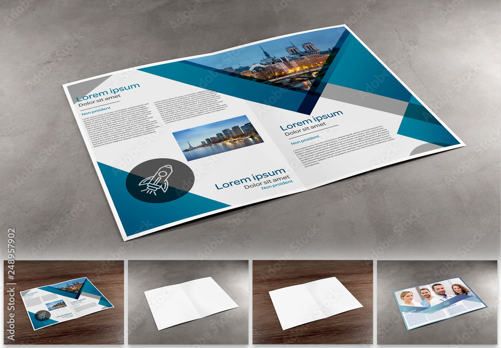 Brochure Mockup with Various Background Stock Template | Adobe Stock