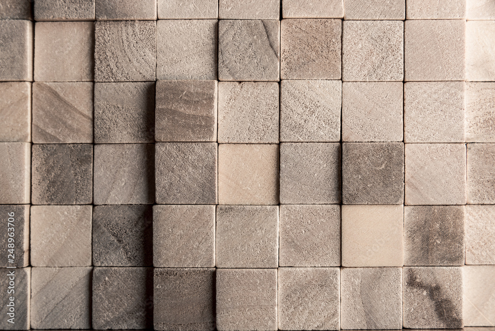 Seamless texture of wooden blocks in collage background. Stock Photo ...