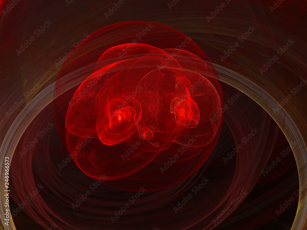 3D Illustration, Red Soap Bubble - Transparent Sphere, Thin film of ...