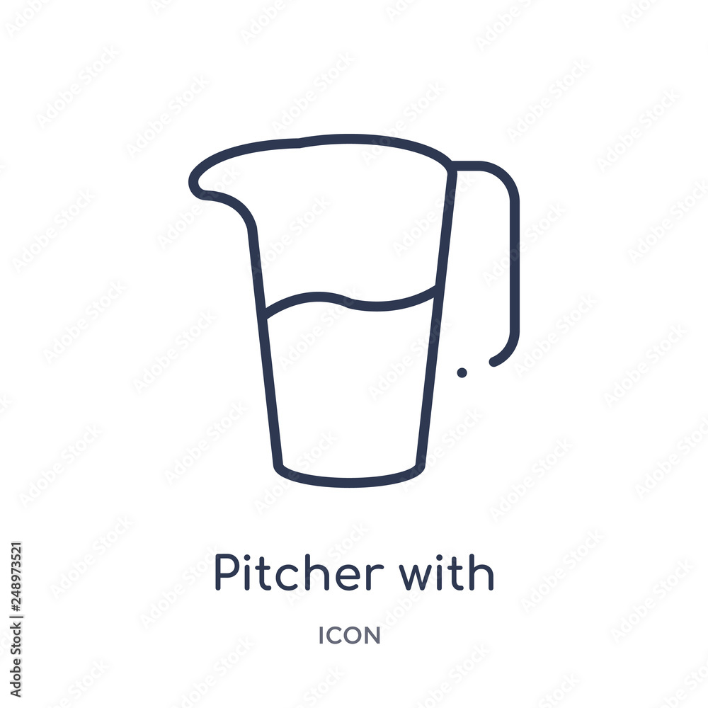 pitcher with levels icon from tools and utensils outline collection ...