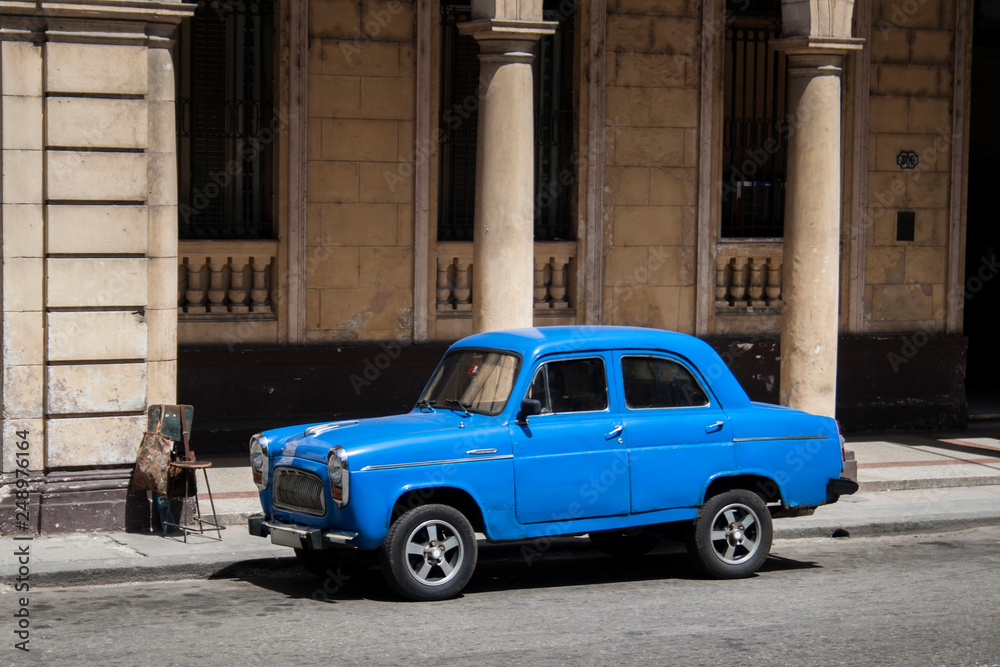Poster Retro Compact car in Havana, Cuba. – Wall Art | UkPosters