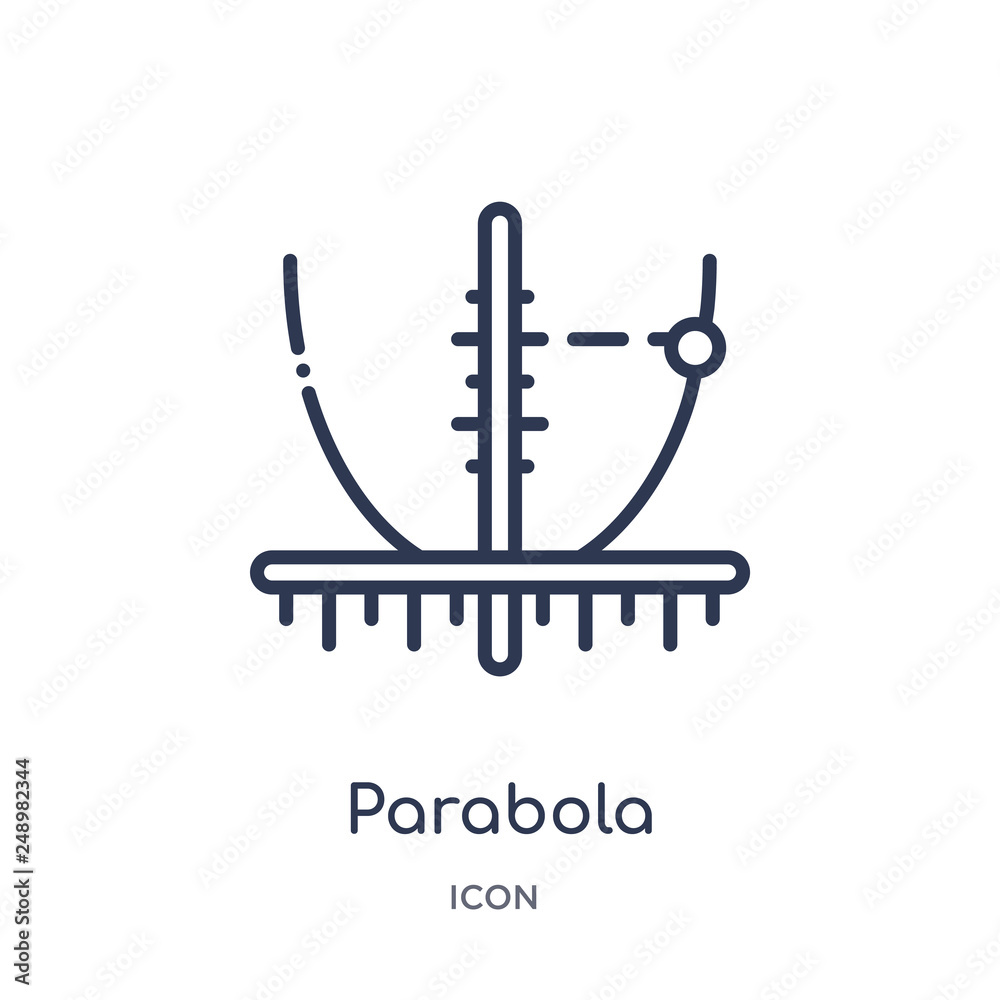 parabola icon from shapes outline collection. Thin line parabola icon ...
