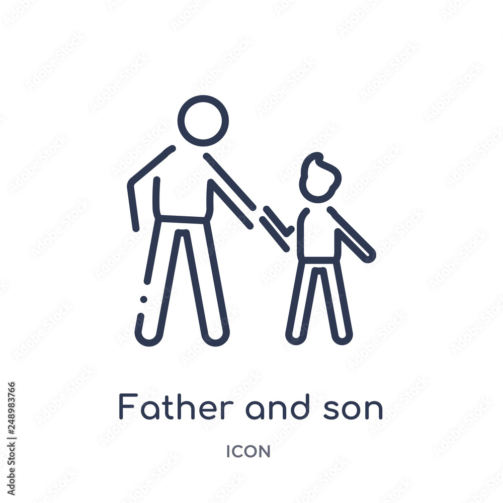 father and son icon from people outline collection. Thin line father ...