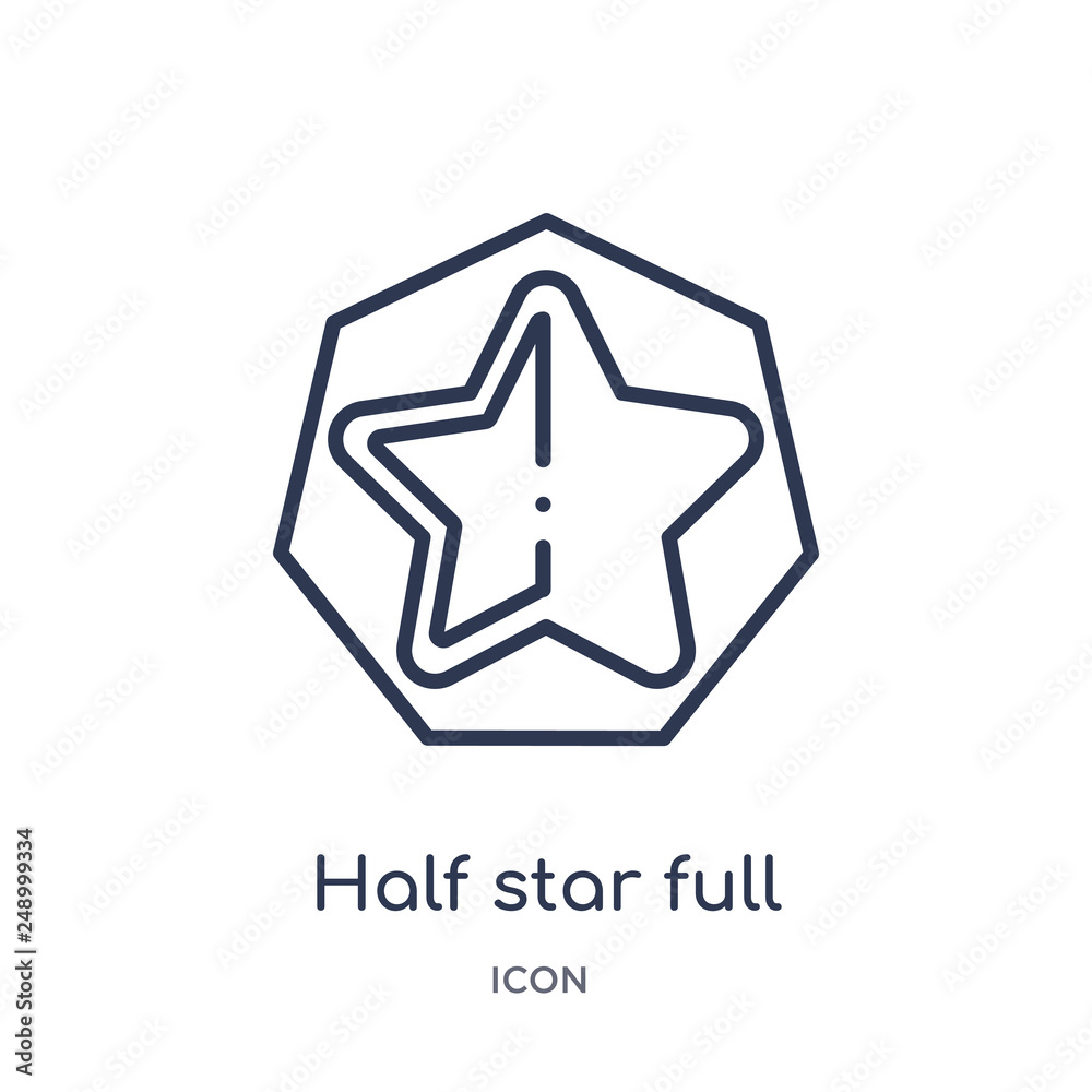 half star full icon from ultimate glyphicons outline collection. Thin ...