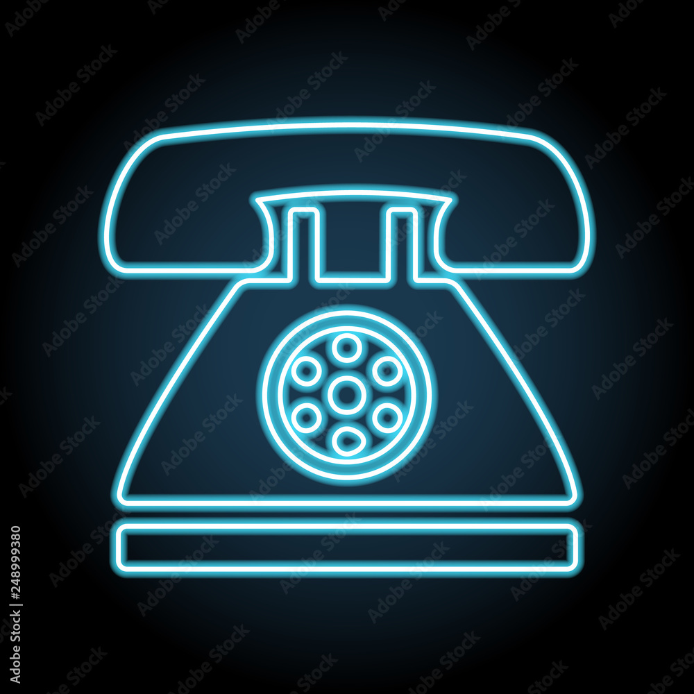 retro phone neon icon. Simple thin line, outline vector of web ...