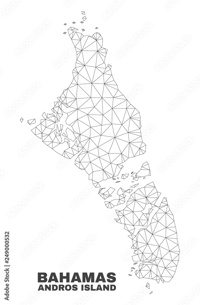 Abstract Andros Island of Bahamas map isolated on a white background ...