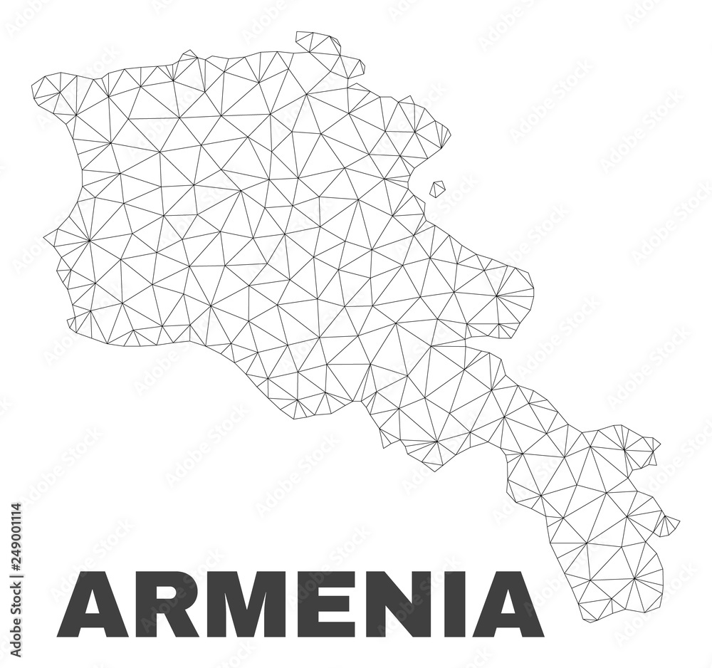 Fototapeta mapa świata dla dzieci Abstract Armenia map isolated on a white background ...