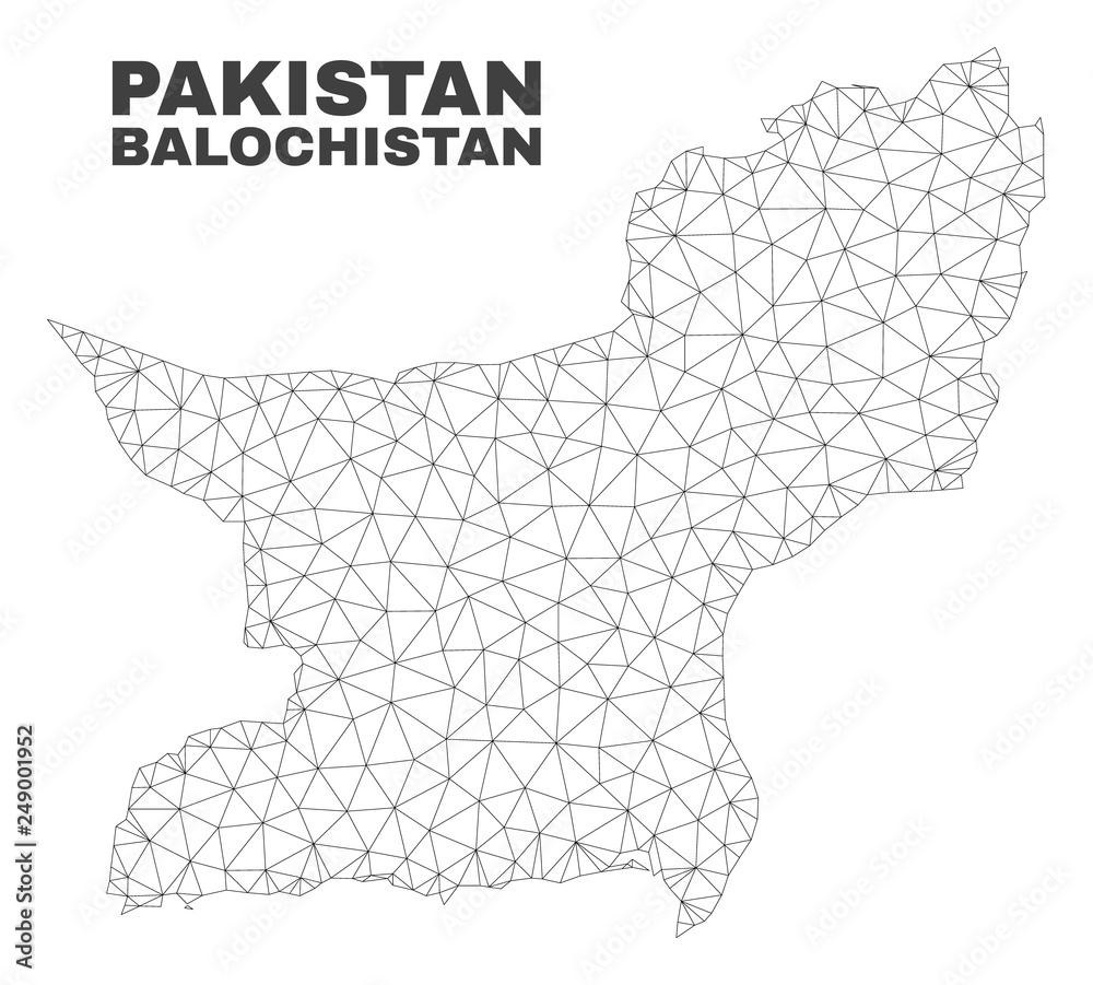 Stockvector Abstract Balochistan Province map isolated on a white ...