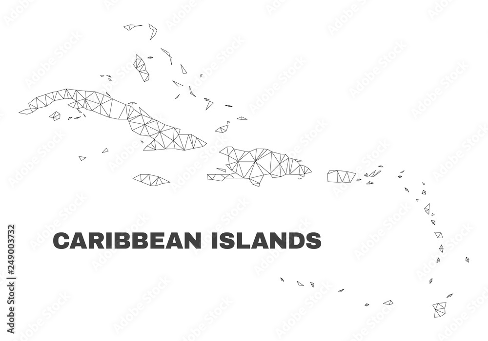Map Of Caribbean Islands Black And White