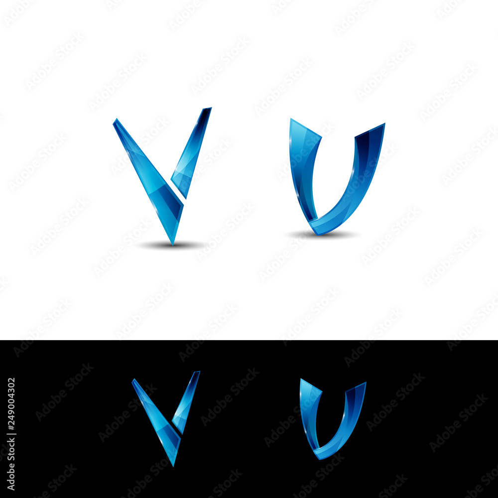 Letter V Logo In 3d