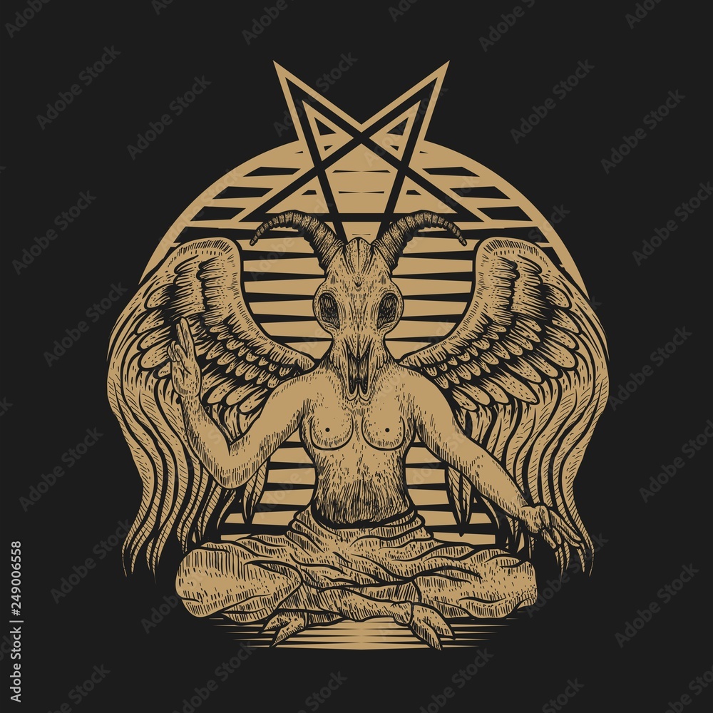 baphomet world vector illustration Stock Vector | Adobe Stock