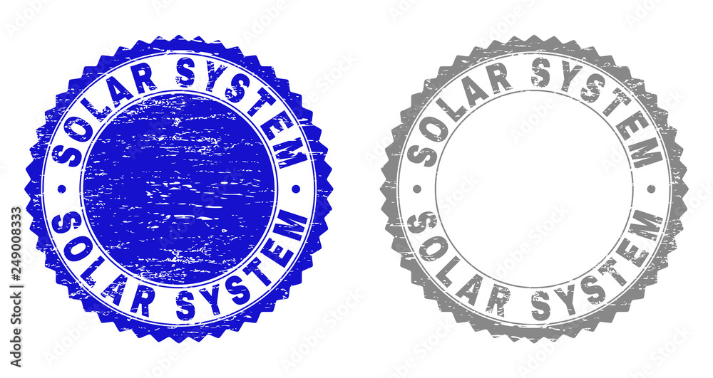 Vettoriale Stock Grunge SOLAR SYSTEM stamp seals isolated on a white ...