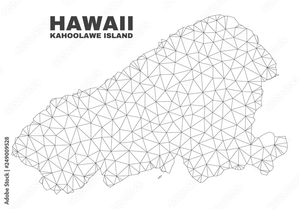 Abstract Kahoolawe Island map isolated on a white background ...