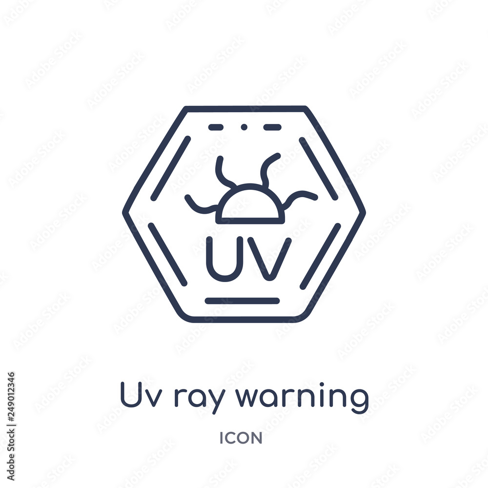 uv ray warning icon from signs outline collection. Thin line uv ray ...