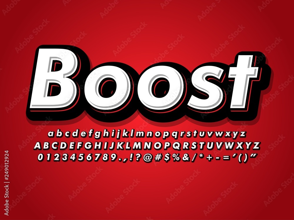 modern Bold Font Effect With Highlight & Shadow Effect compatible with ...
