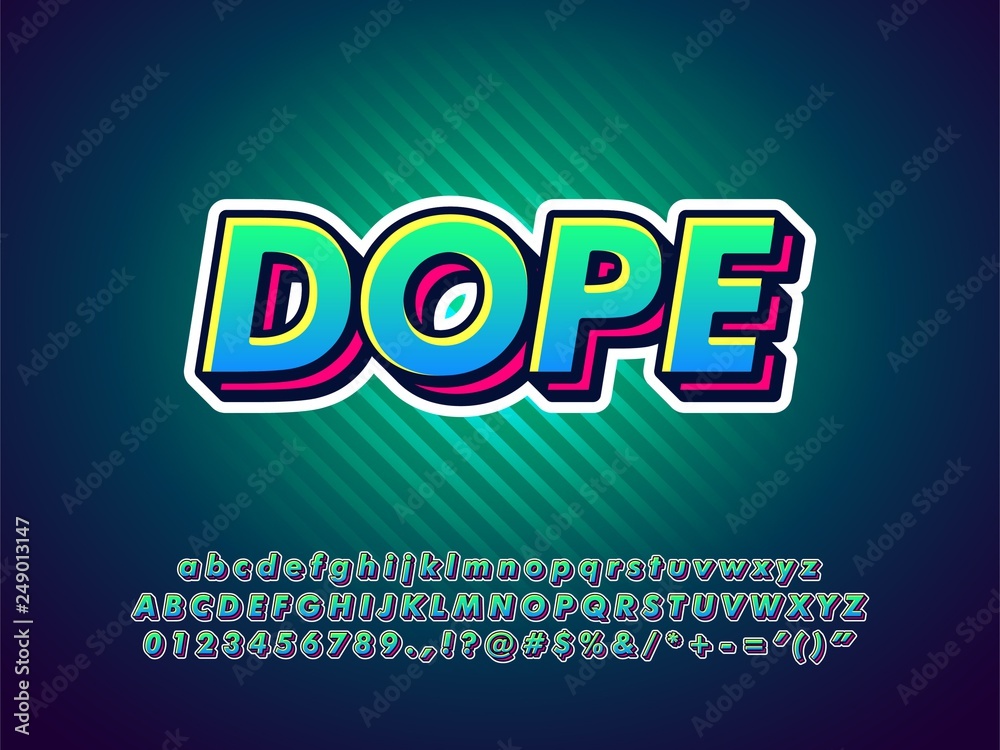 dope cool green graffiti typeface with highlight gradient color and ...