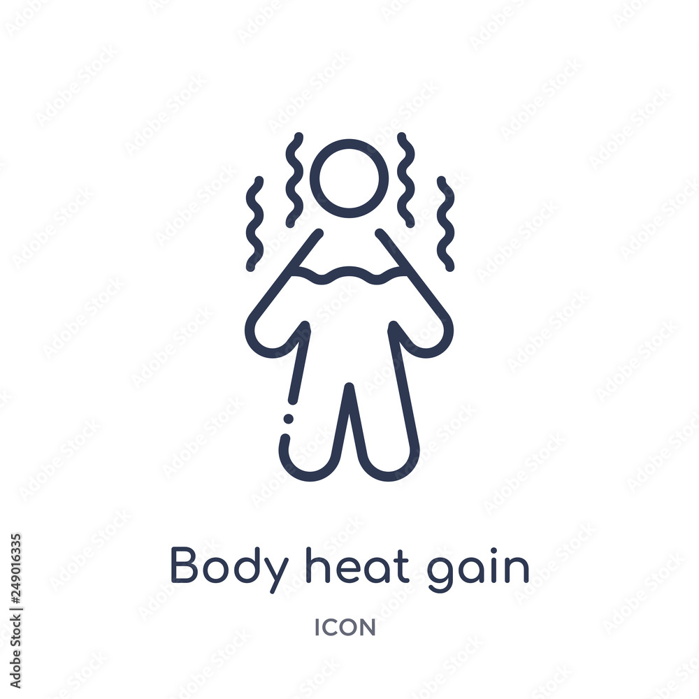 body heat gain icon from sauna outline collection. Thin line body heat ...