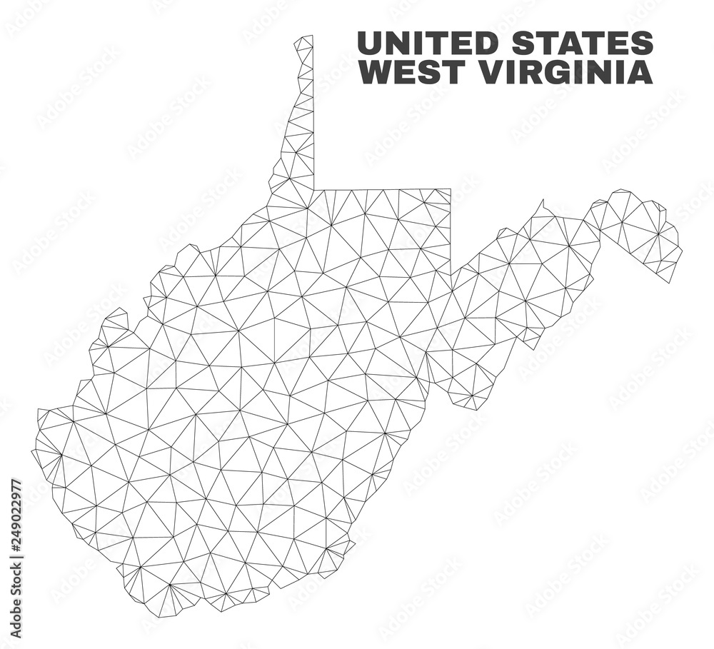 Abstract West Virginia State map isolated on a white background ...