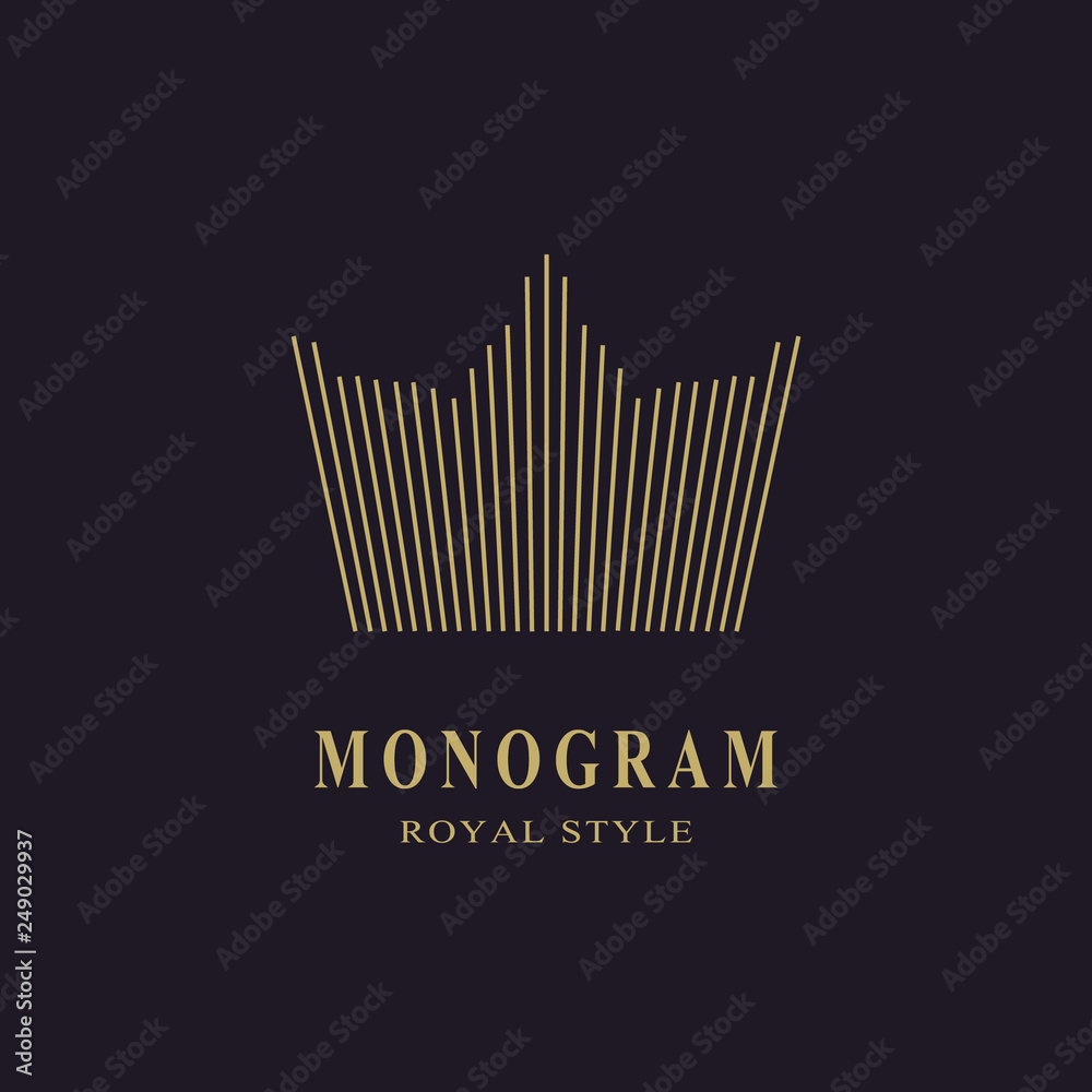 Royal liner monogram. Crown Logotype. Sign of king. Elegant design ...