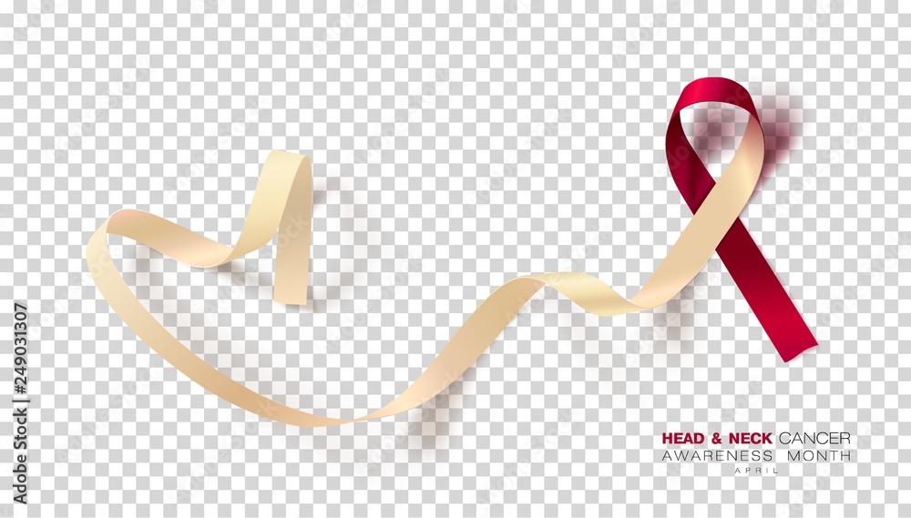 Head and Neck Cancer Awareness Month. Burgundy and Ivory Color Ribbon ...