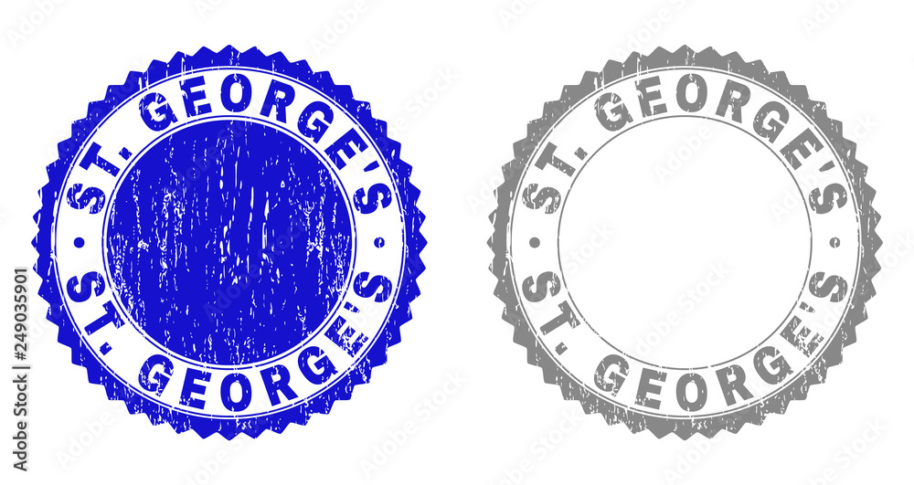 Grunge ST. GEORGE'S stamp seals isolated on a white background. Rosette ...
