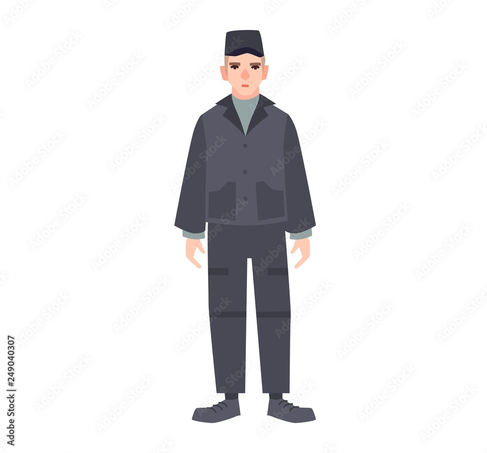 Male criminal in prisoner's uniform isolated on white background ... Male criminal in prisoner's uniform isolated on white background ...