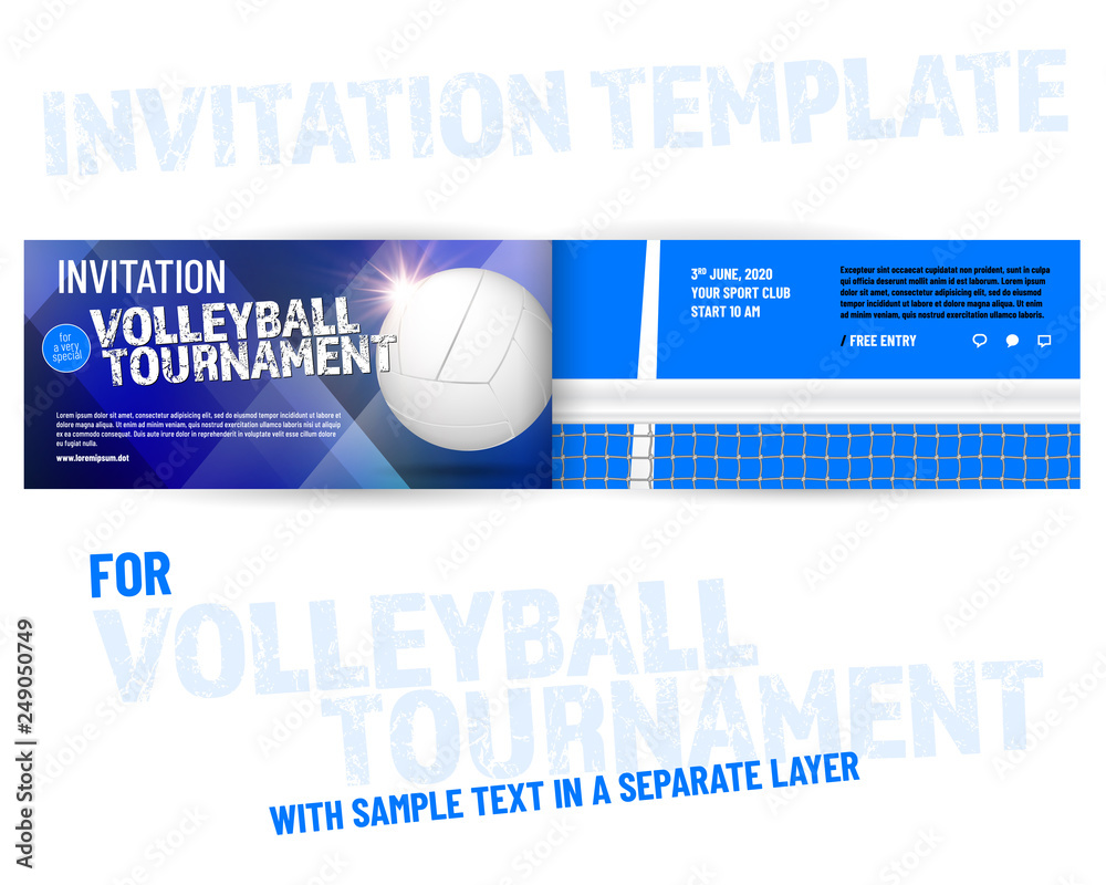 Invitation template for volleyball tournament Stock Vector | Adobe Stock