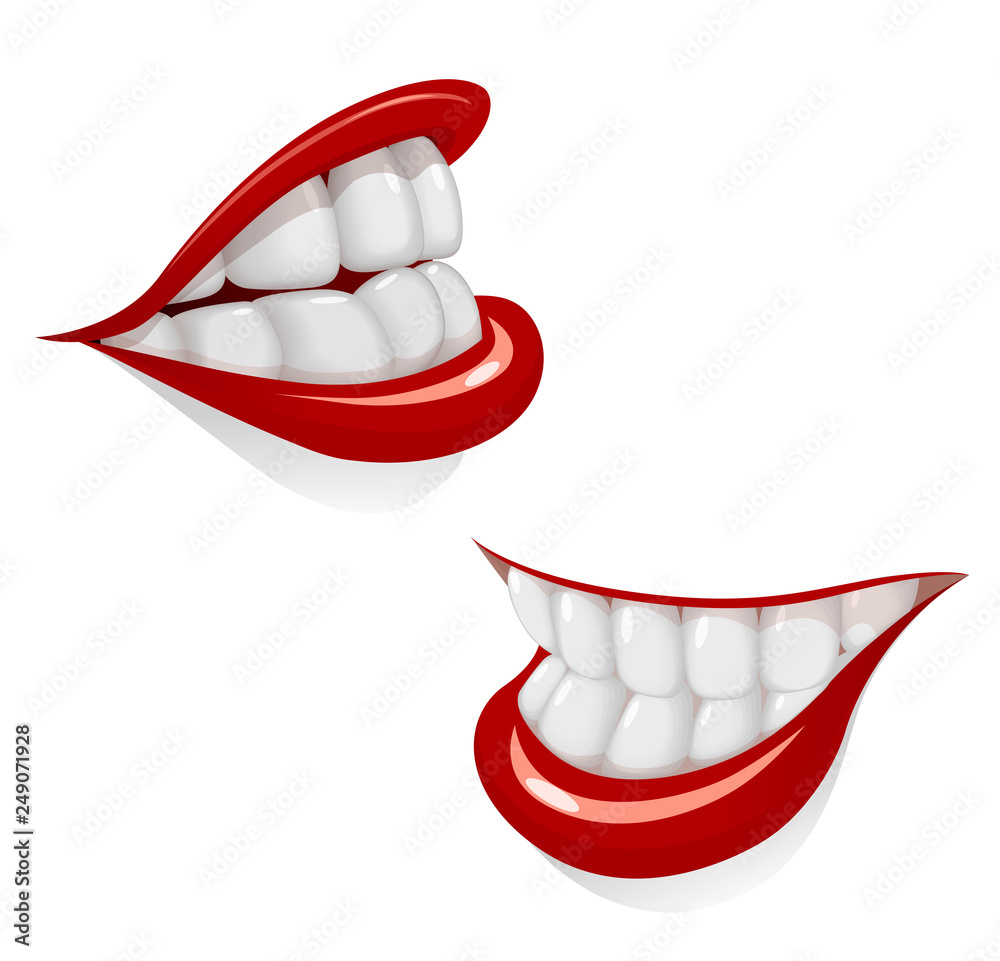 Cartoon Smile Lips Teeth | Lipstutorial.org
