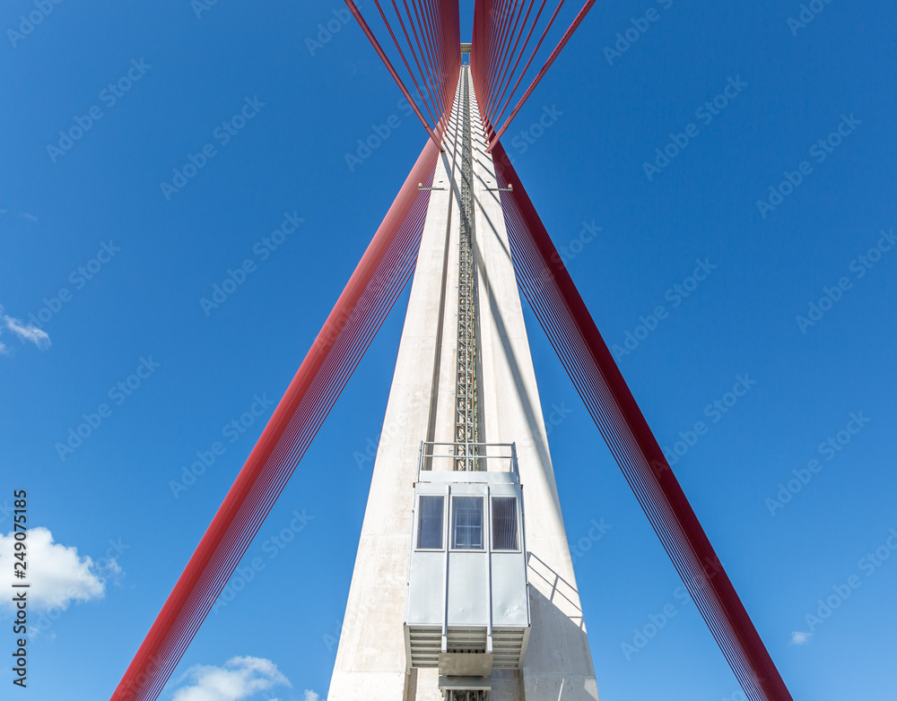 Infamous cable-stayed bridge in Talavera de la Reina over the river ...