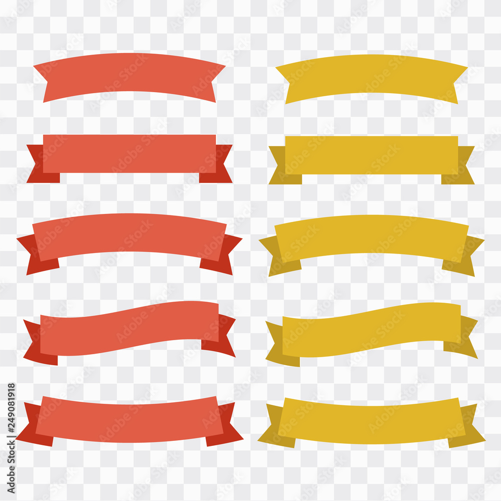 Cartoon banners and comic ribbons. Colored banner ribbon. Banner ribbon ...