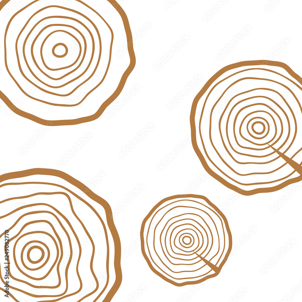 Vector tree rings. Wood texture vector. Abstract circle tree background ...