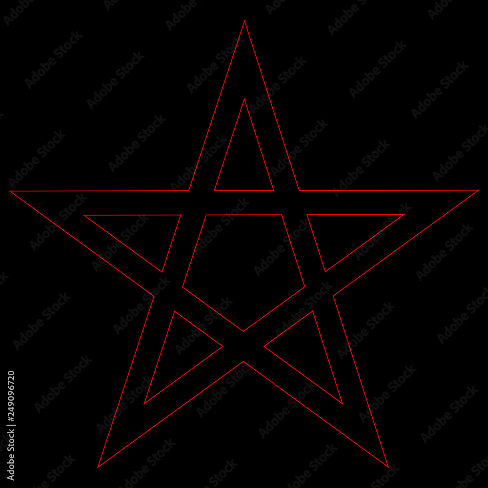 Pentagram blood red runic spell circle. Satanic sign, Magic casting ...